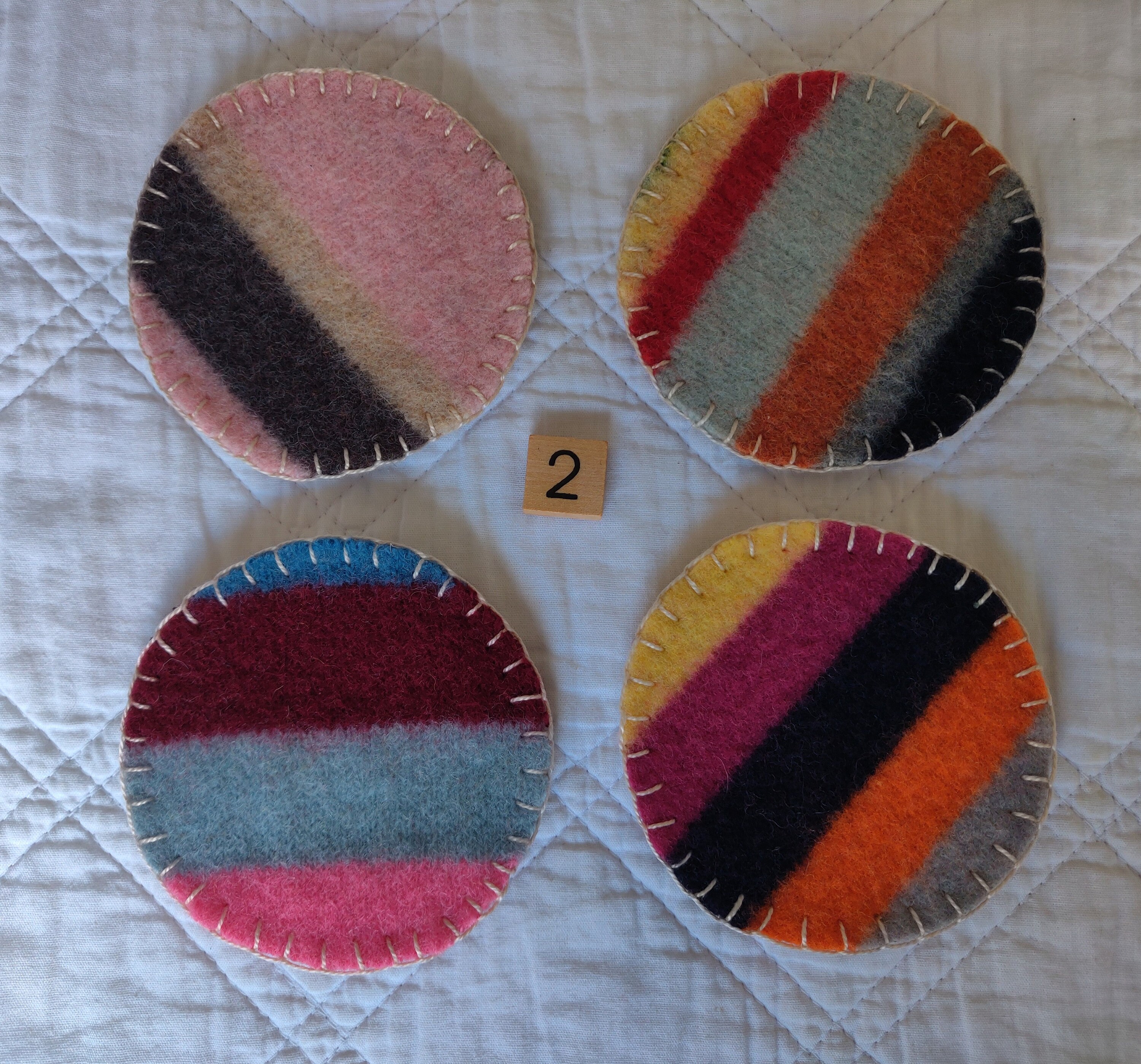 Felted Sweater Wool Set of Coasters - Etsy