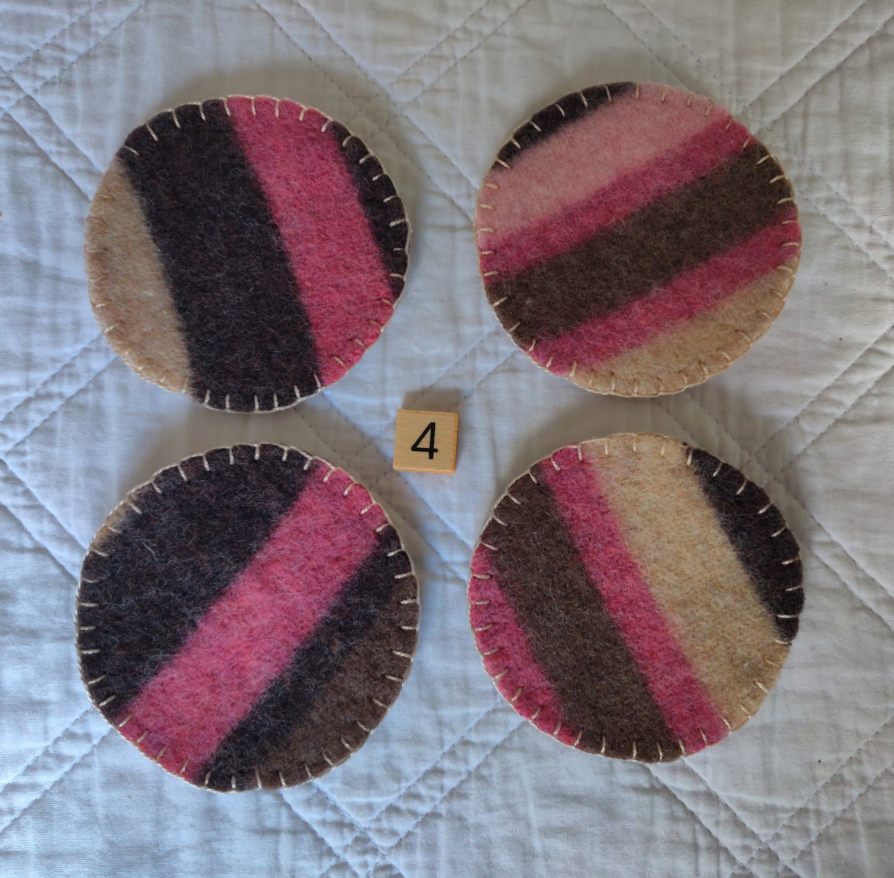 Felted Sweater Wool Set of Coasters - Etsy