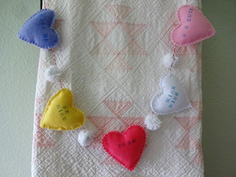 Conversation Heart Garland Banner - Etsy