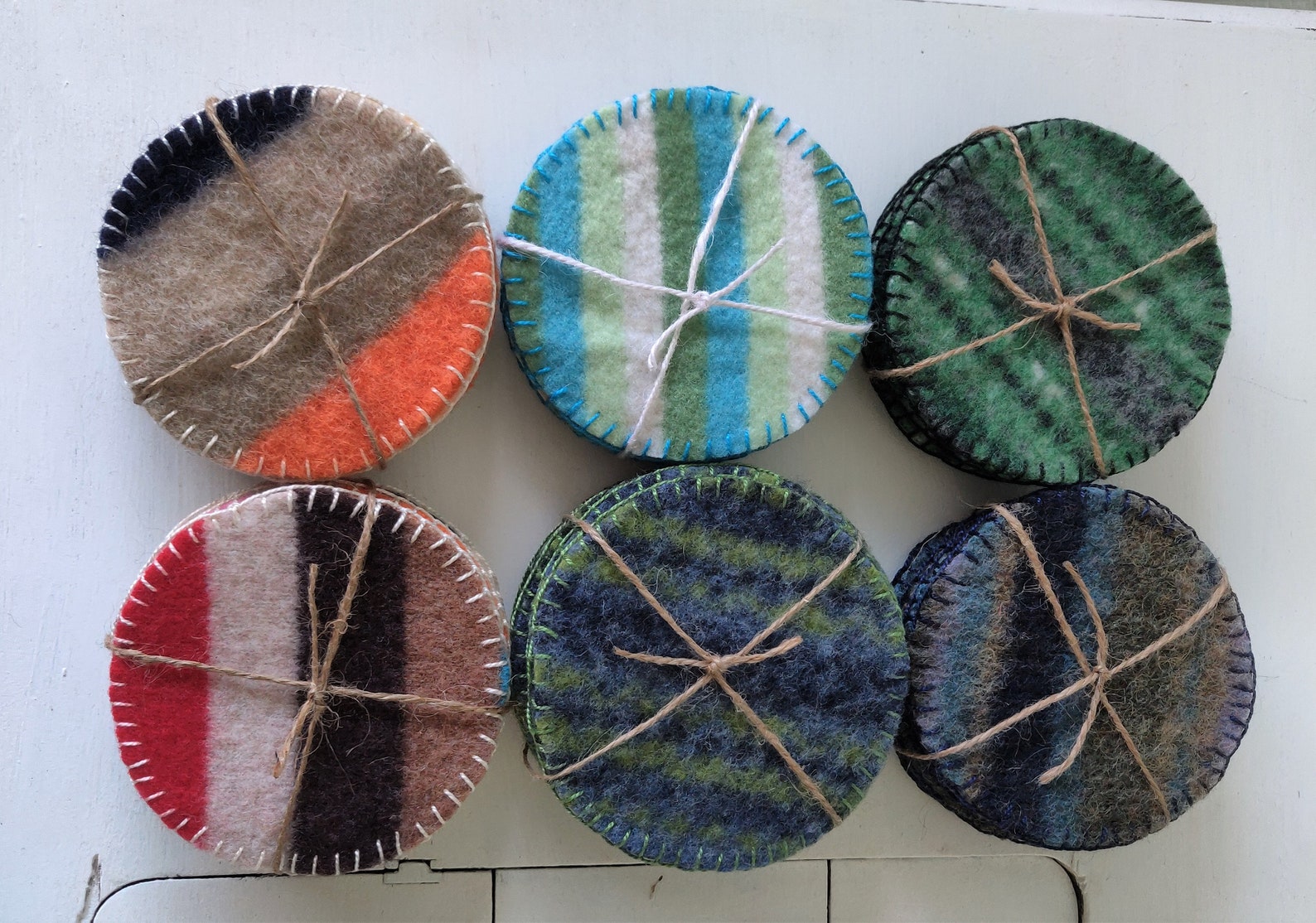 Felted Sweater Wool Set of Coasters - Etsy