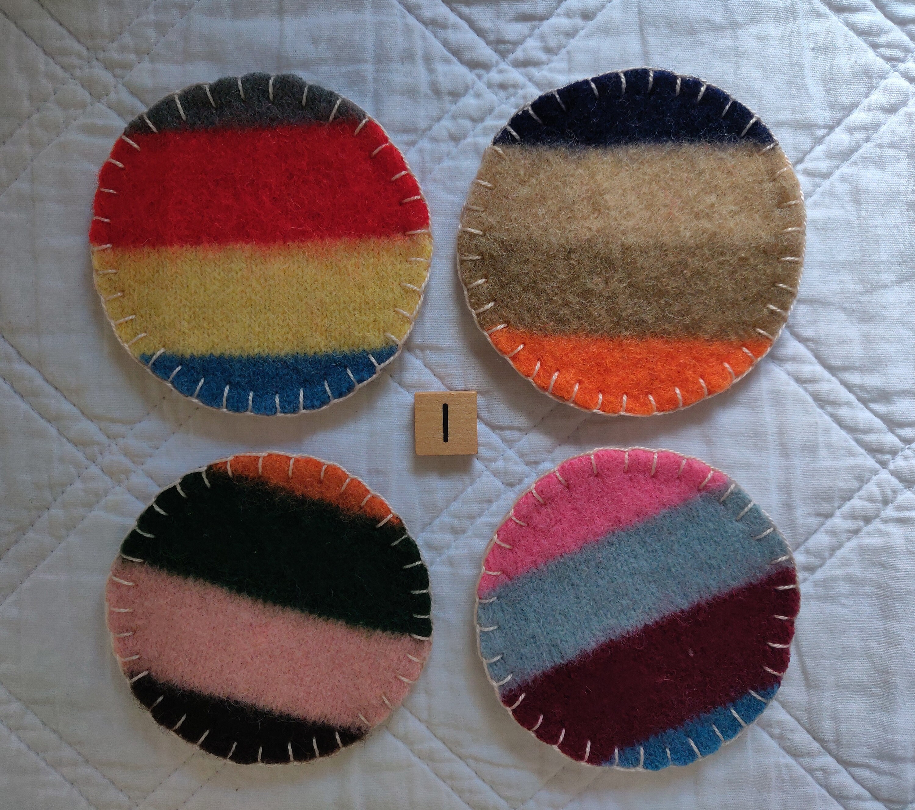Felted Sweater Wool Set of Coasters - Etsy