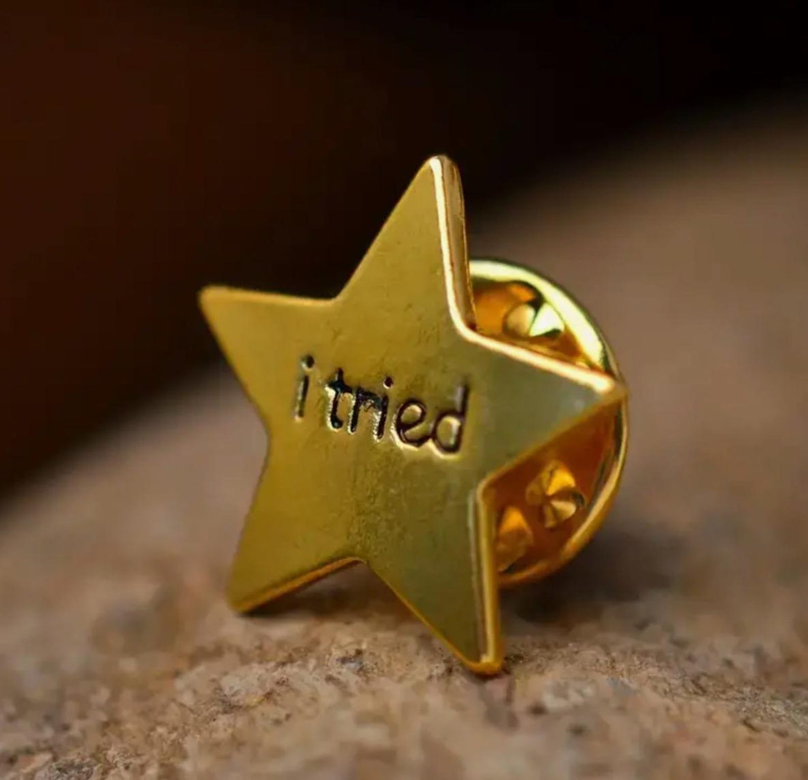 I Tried Gold Star Enamel Pin – Funny Achievement Award Pin - Etsy