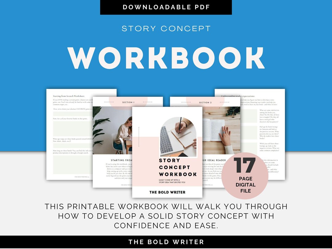 Story Concept Workbook, Digital Novel Writing Planner, Author Planner, Author Workbook, How to ...
