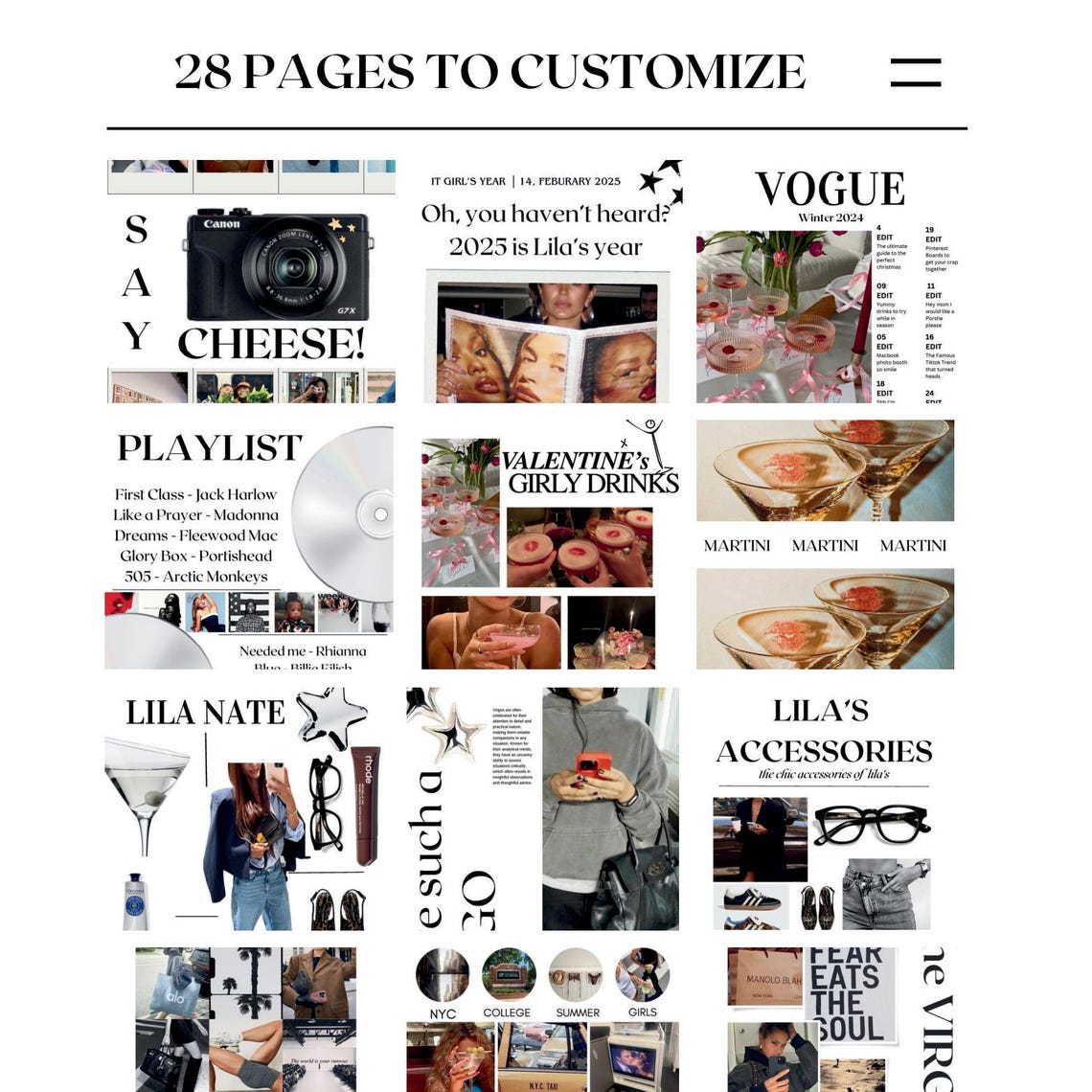 Vogue-style Magazine Template | Best Friend Gift | Canva Editable ...