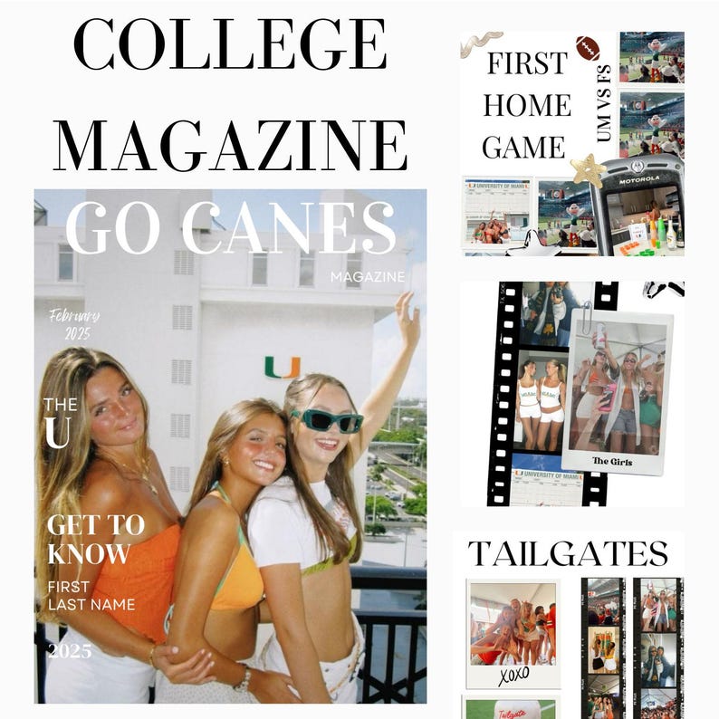 Vogue College Magazine, Sorority Gift, Birthday Party Printable, Custom ...