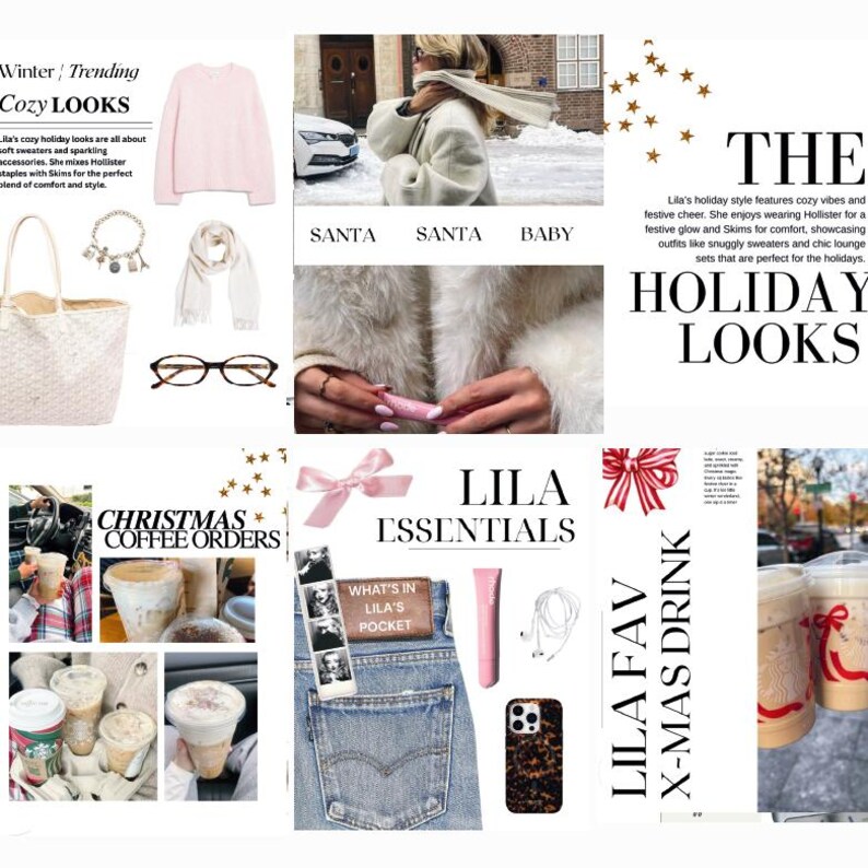 Editable Christmas Magazine Template, Custom Holiday Photo Gift ...