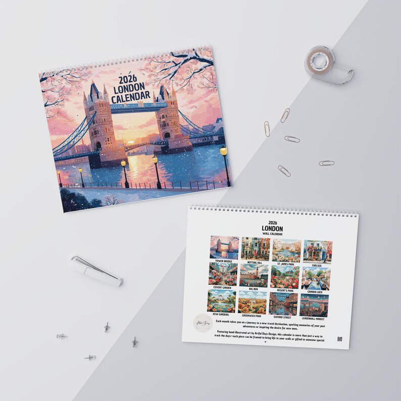 2026 London Calendar, Illustrated UK Wall Calendar, Whimsical London ...