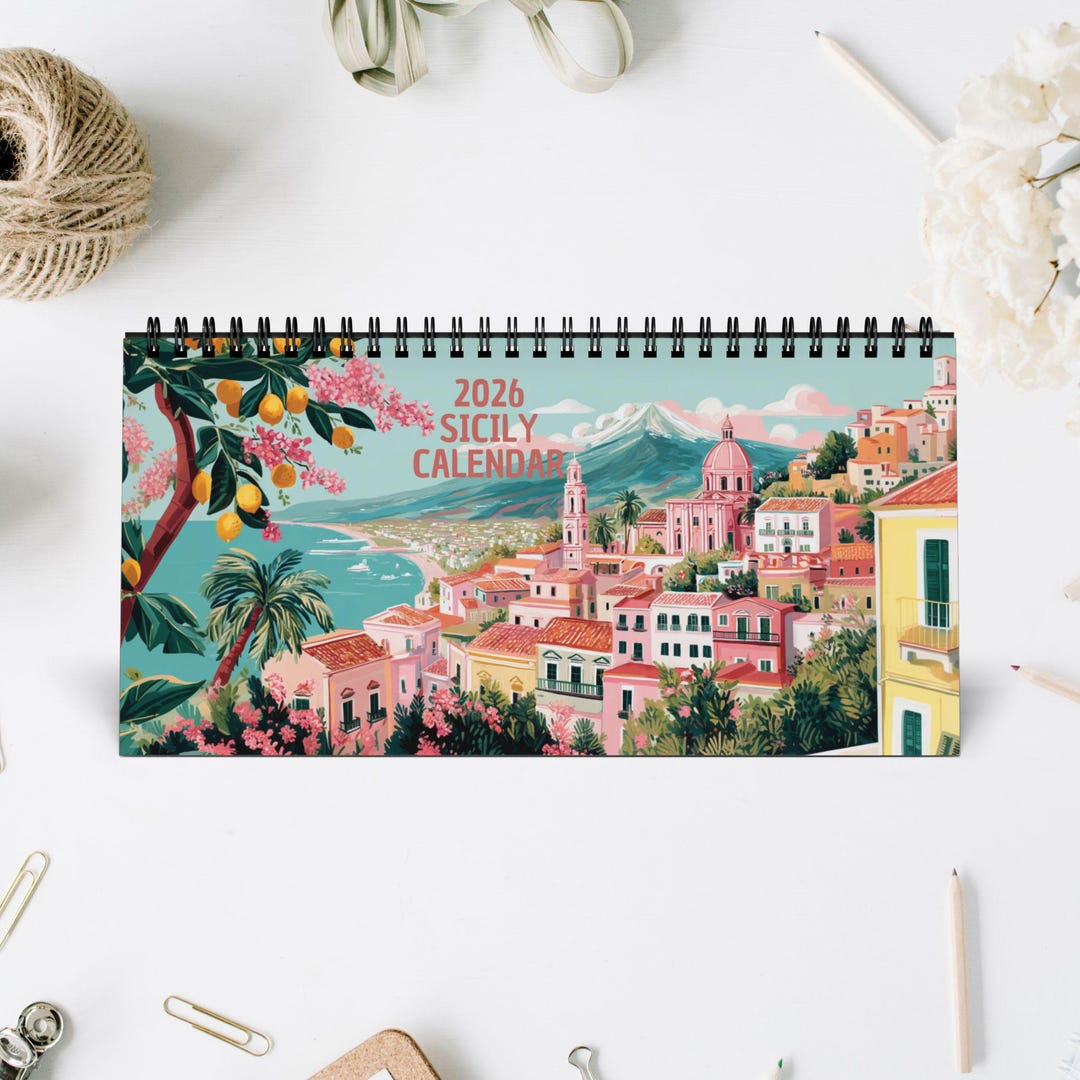 2026 Sicily Travel Calendar - Italy Desk Calendar - Coastal Towns ...