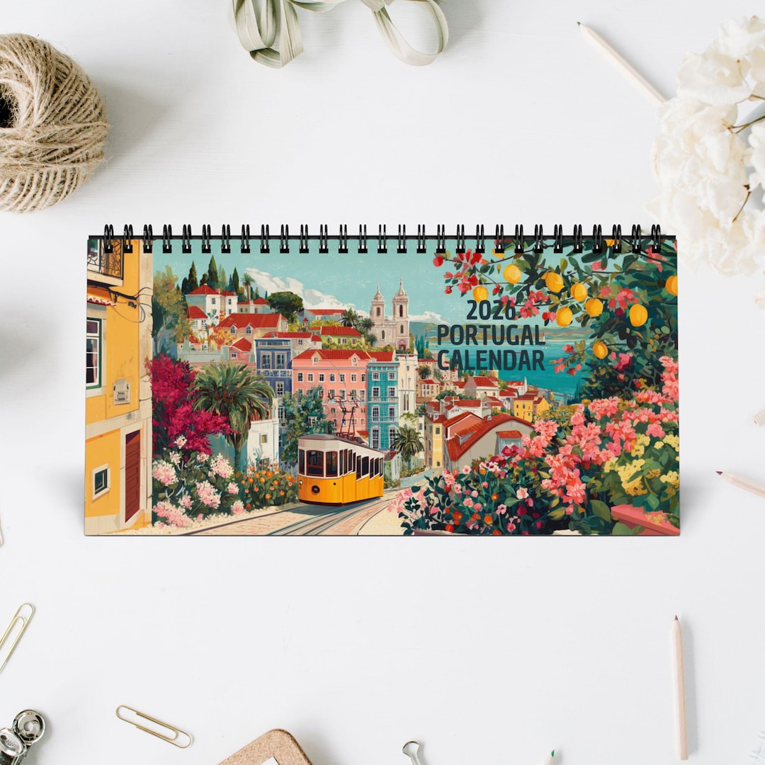 2026 Portugal Desk Calendar, Illustrated Portugal Calendar, Portuguese ...