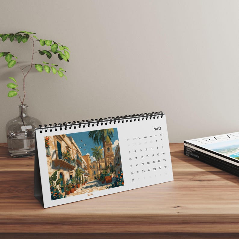 Sicily Travel Calendar 2026 / 2027 - Italy Desk Calendar - Coastal ...