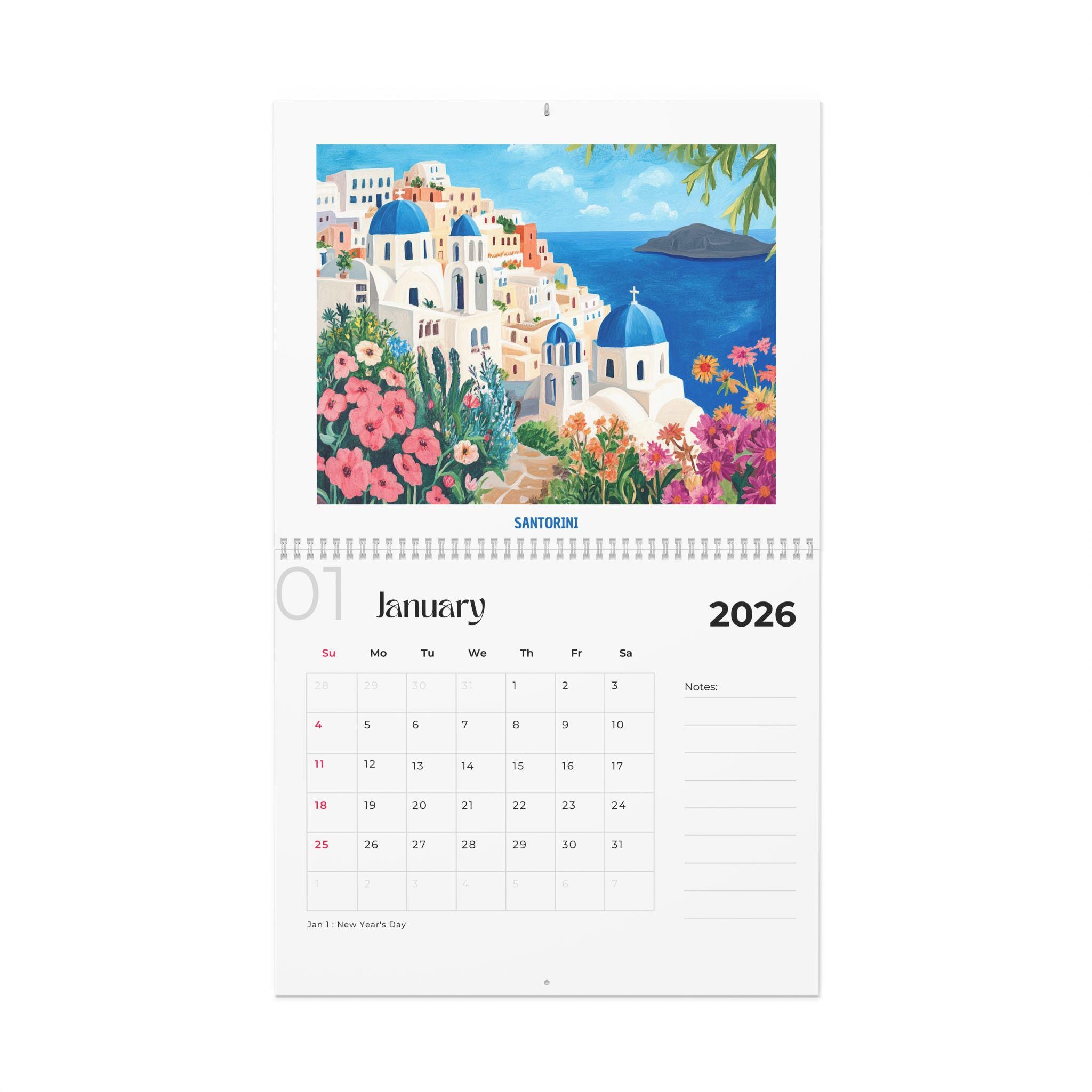 Greece Travel Calendar 2026 / 2027- Wall Calendar - Monthly Calendar ...