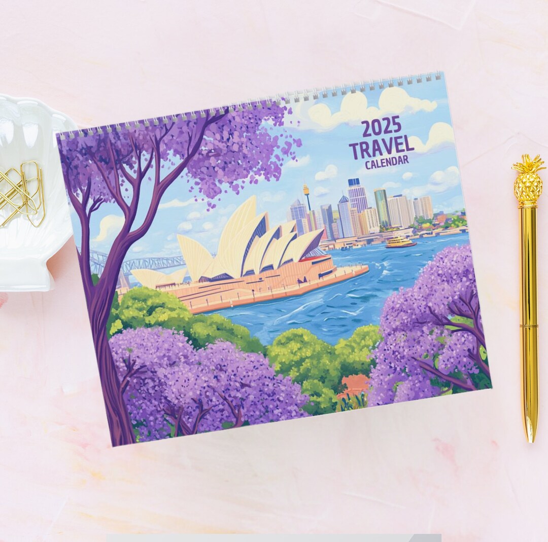 Travel Calendar 2025 - Illustrated 12 Month Travel Wall Calendar ...