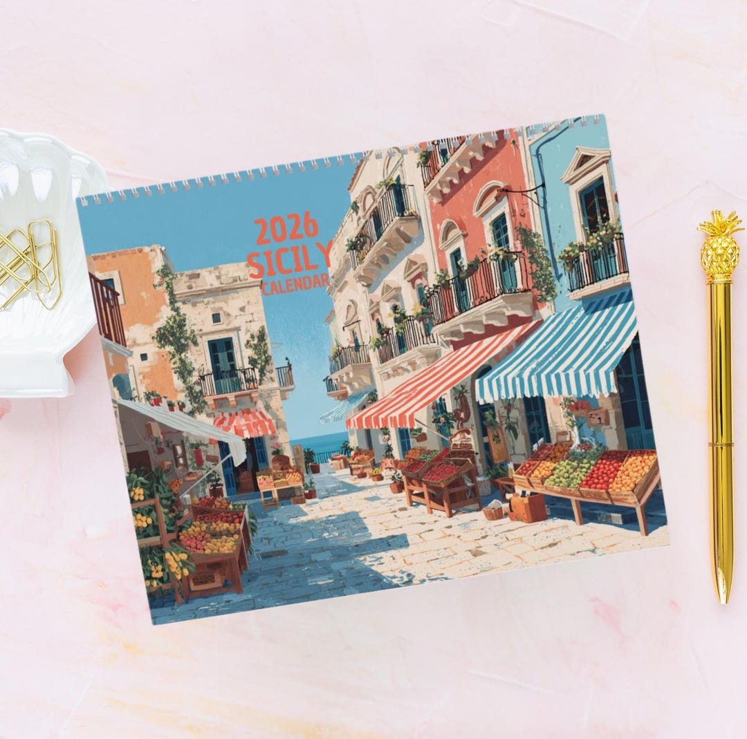 2026 Sicily Travel Calendar - Illustrated Wall Calendar With Coastal ...