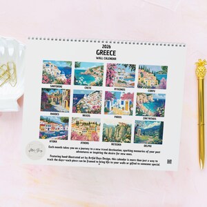 Greece Travel Calendar 2026 / 2027- Wall Calendar - Monthly Calendar ...