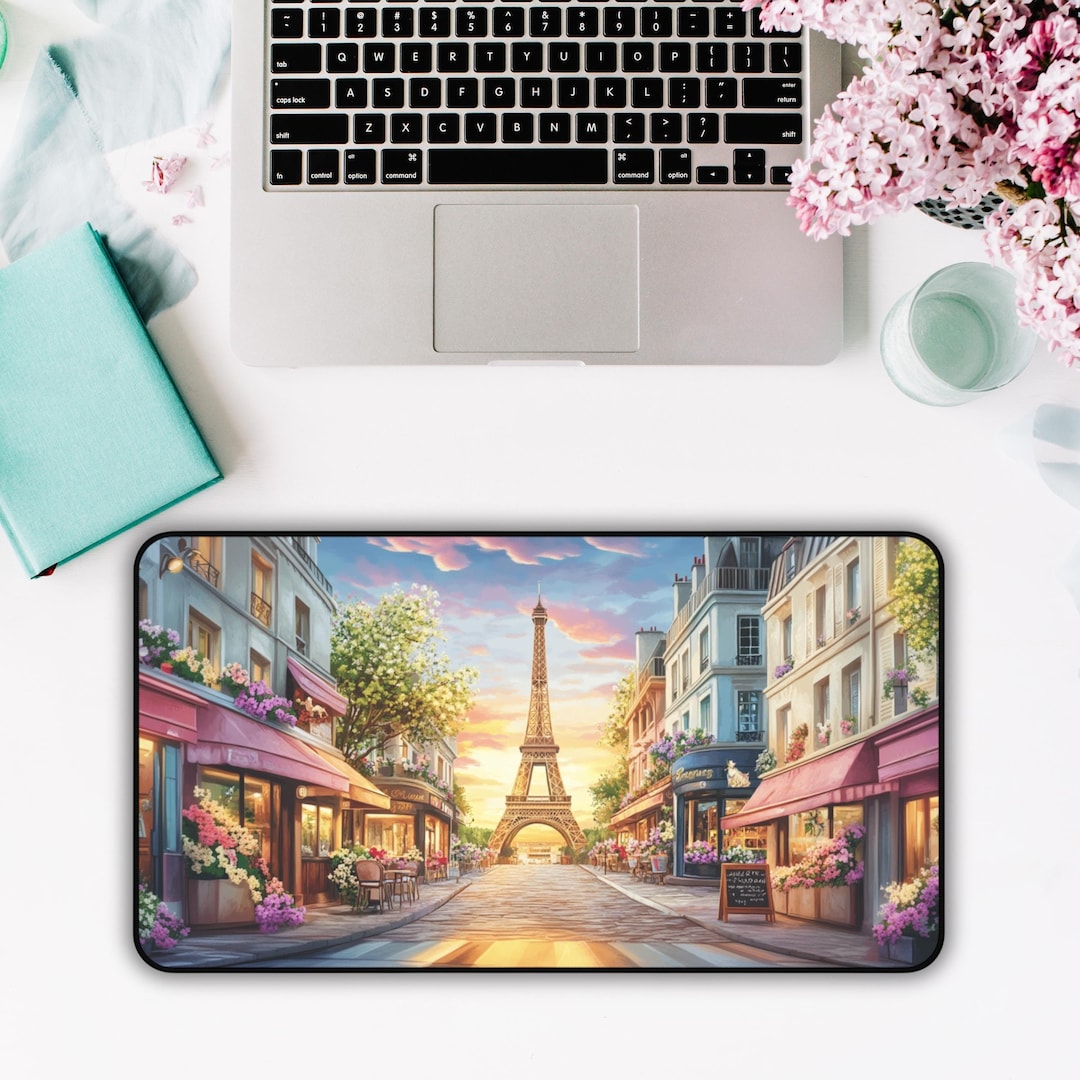 Paris Skyline Desk Mat Romantic Eiffel Tower Design, Perfect for Home ...