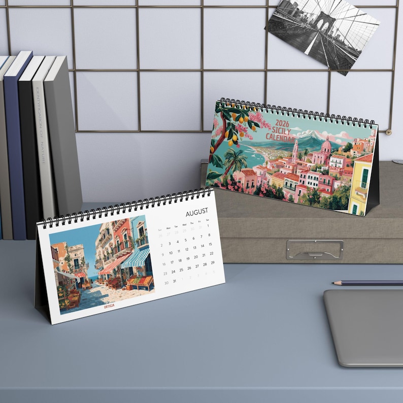 Sicily Travel Calendar 2026 / 2027 - Italy Desk Calendar - Coastal ...