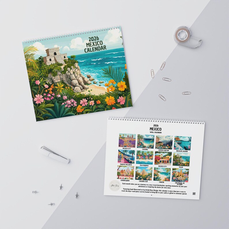 Mexico 2026 Calendar - Travel Calendar - Month Calendar - Travel Wall ...