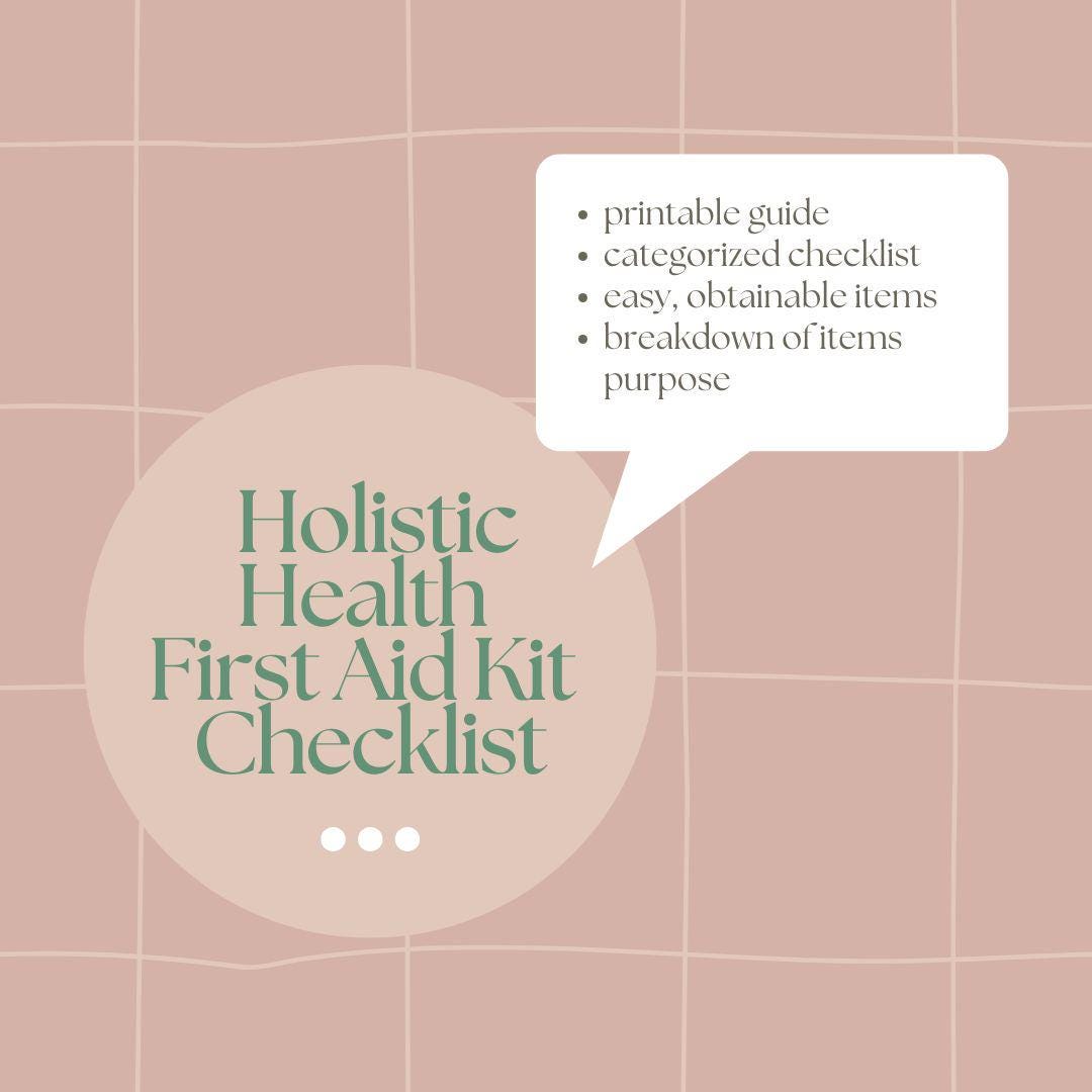 Holistic Health First Aid Kit Checklist - Etsy