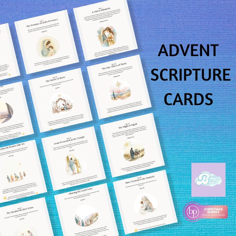 25 Printable Advent Scripture Cards, Daily Scripture Digital Download ...