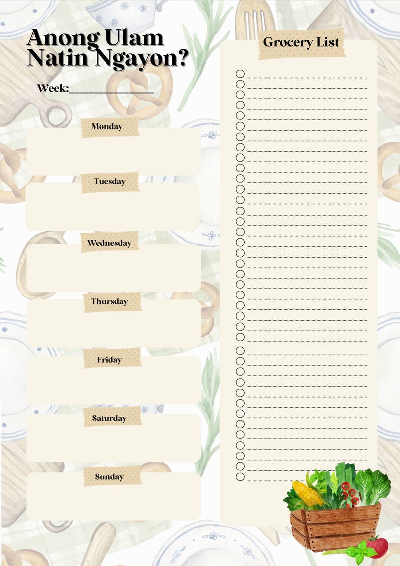 The Food Planner, Meal Plan, Weekly Meal Plan, Daily Meal Plan - Etsy