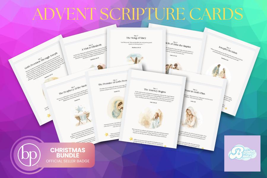 25 Printable Advent Scripture Cards, Daily Scripture Digital Download ...