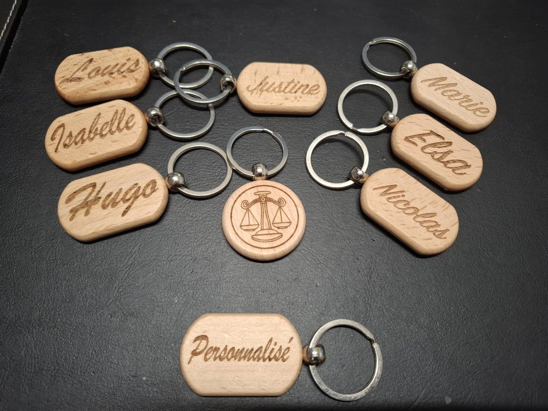 Personalized Wooden Keychains - Etsy UK