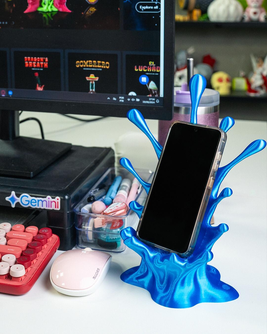 Splash Phone Holder, 3D Printed Original Design, Modern Desk Stand - Etsy