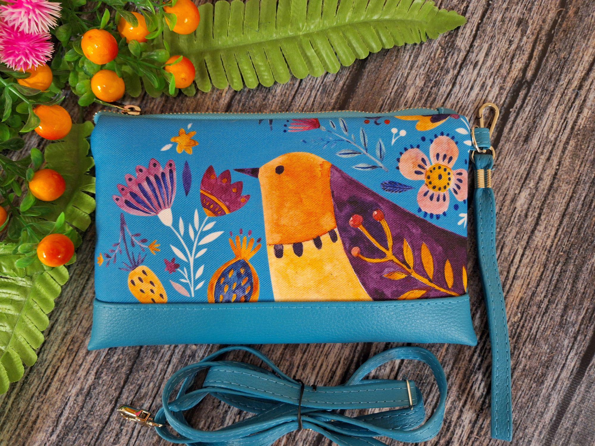 Wristlet With Crossbody Strap, Hummingbird Rifle Paper Crossbody Purse ...