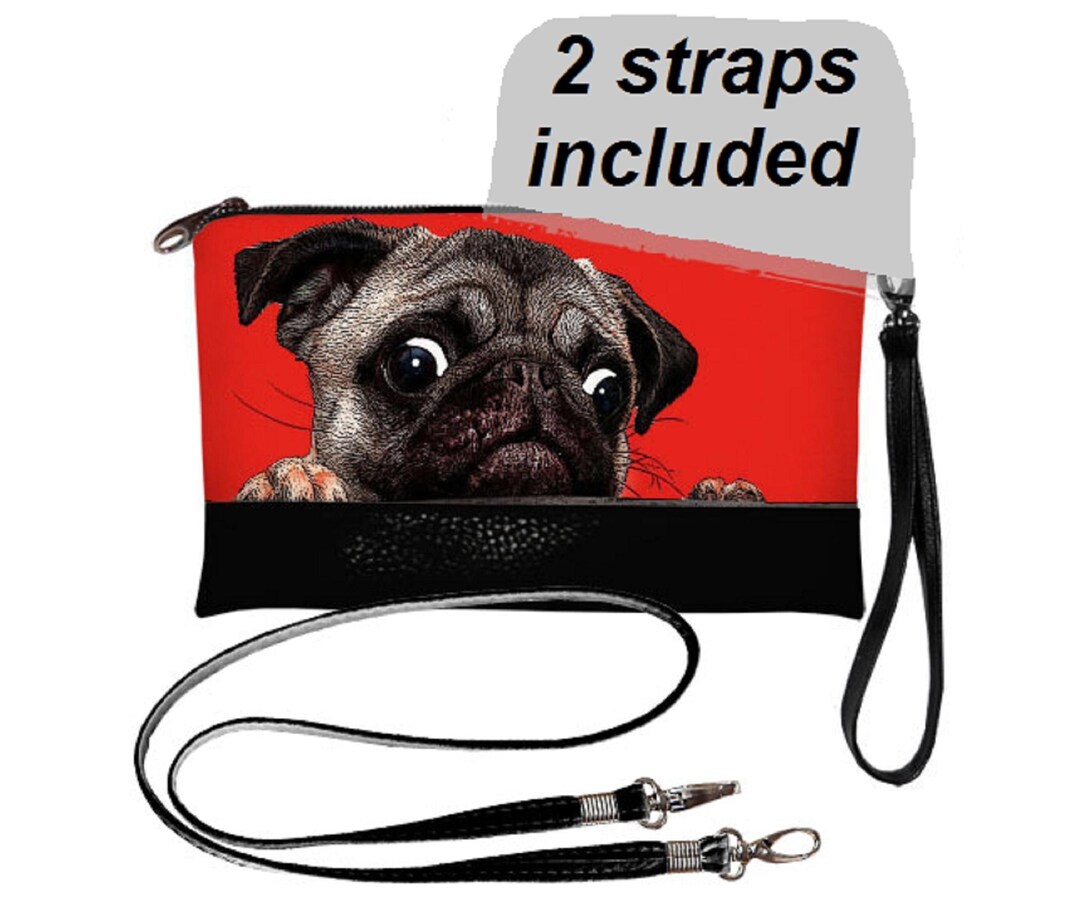 Pug Dog Purse for Travel Small Passport Crossbody Bag Purse Vegan Phone ...