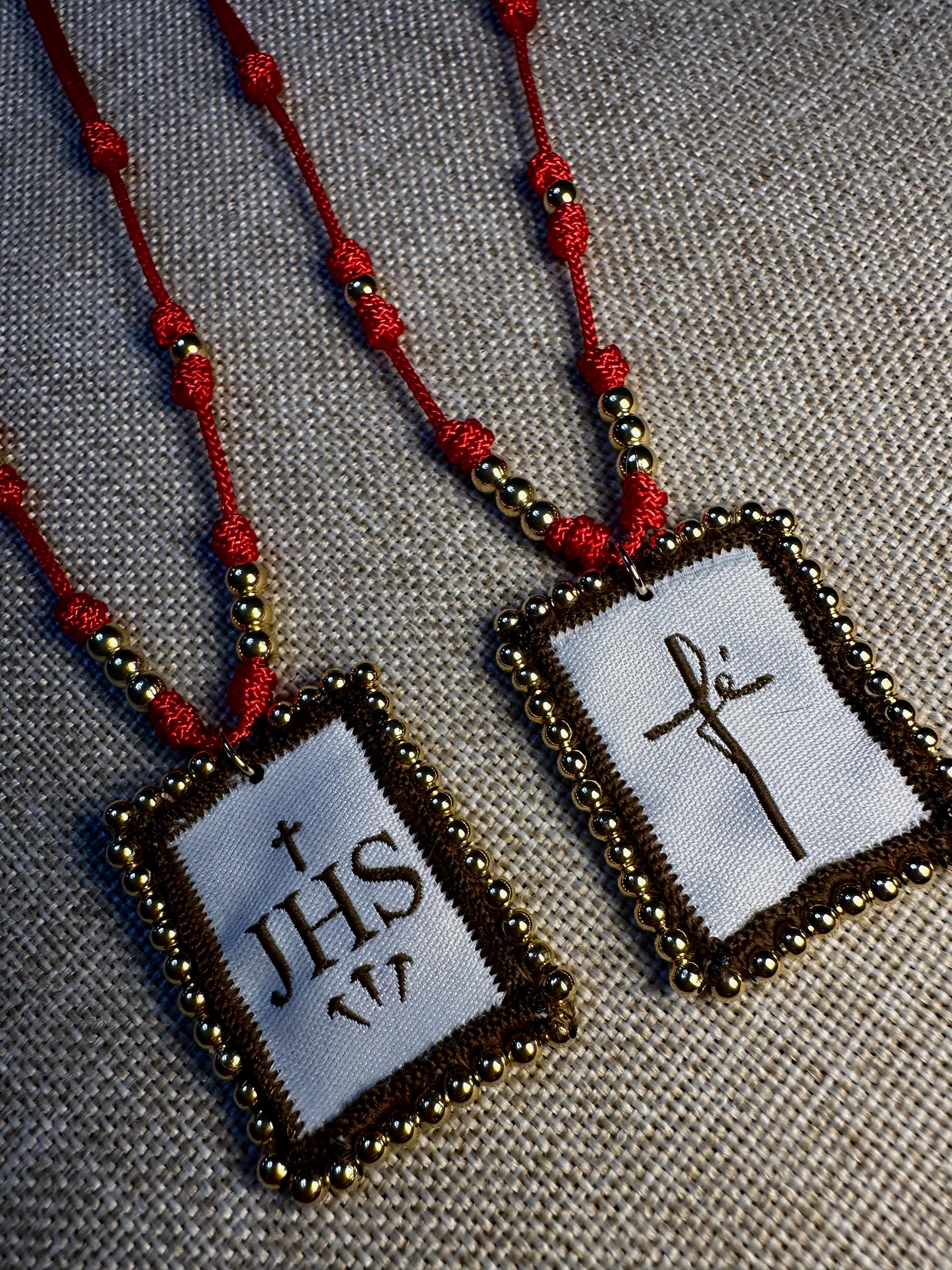 Adjustable Fabric Scapular on Red Cord – Options: Virgin of the Valley ...