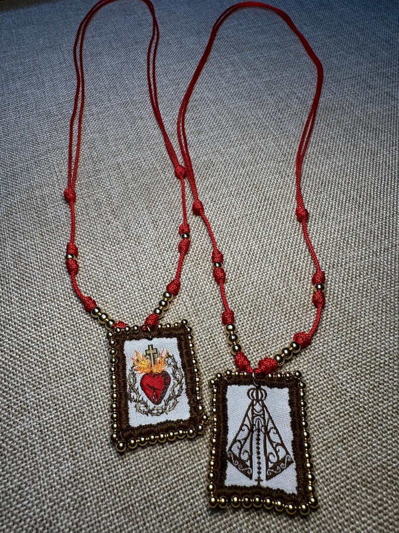 Adjustable Fabric Scapular on Red Cord – Options: Virgin of the Valley ...