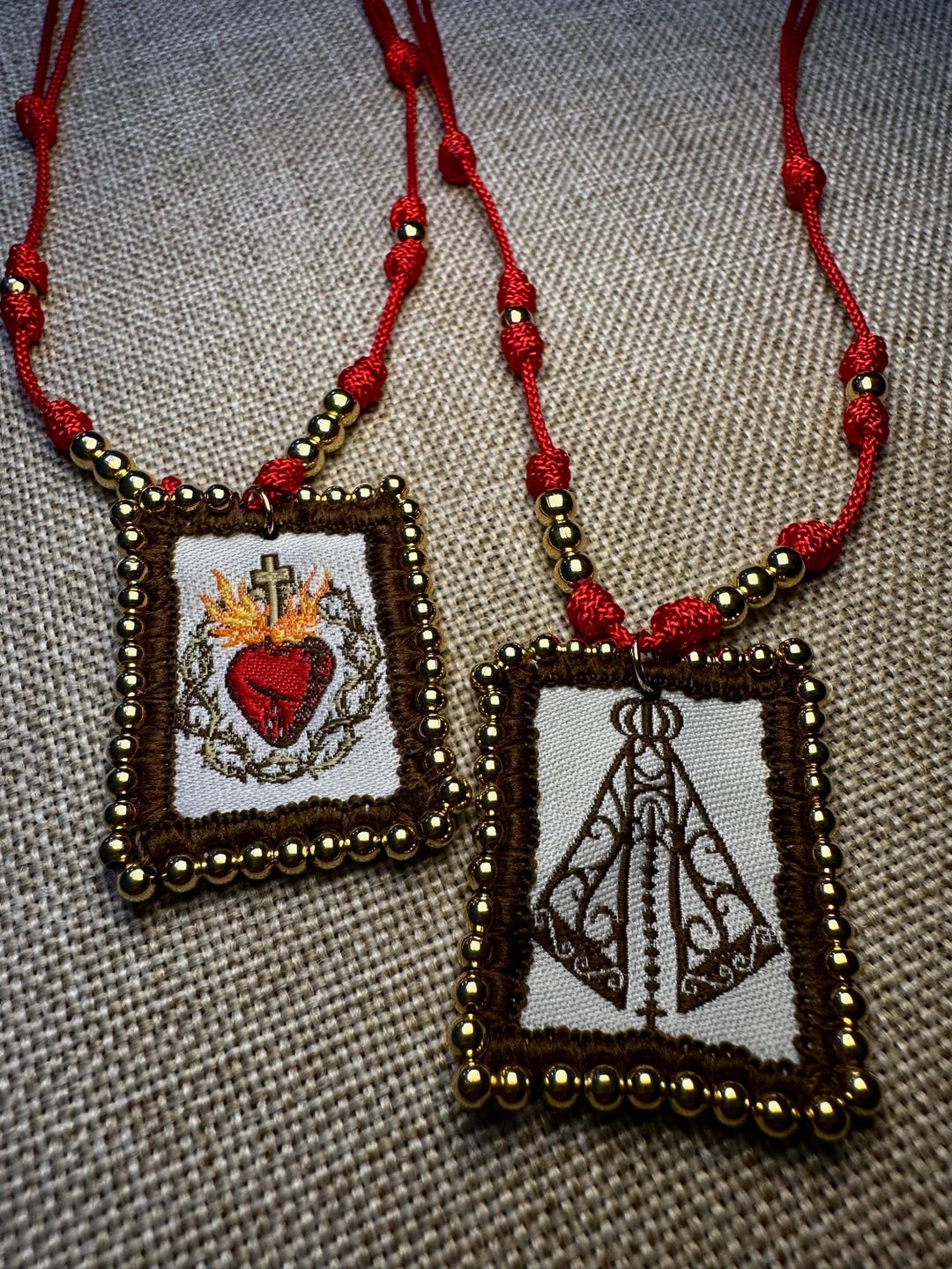 Adjustable Fabric Scapular on Red Cord – Options: Virgin of the Valley ...