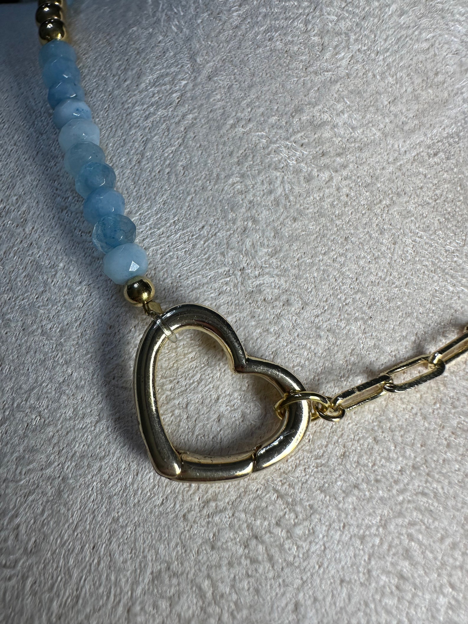 Half Chain Clip and Half Bead Crystal Necklace With Heart Clasp - Etsy