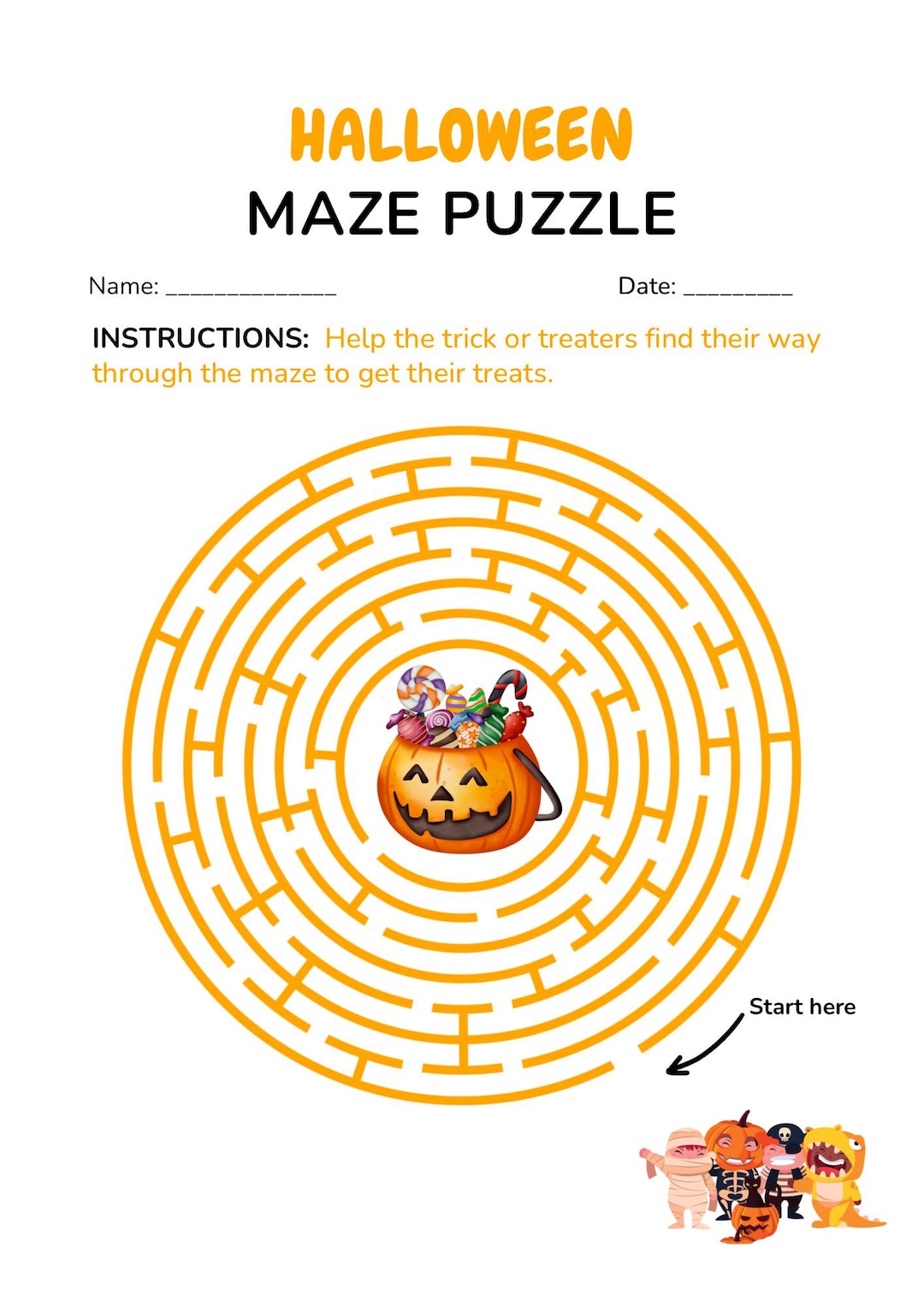 HALLOWEEN MAZE| Halloween Maze| Halloween Classroom Fun| Printable ...