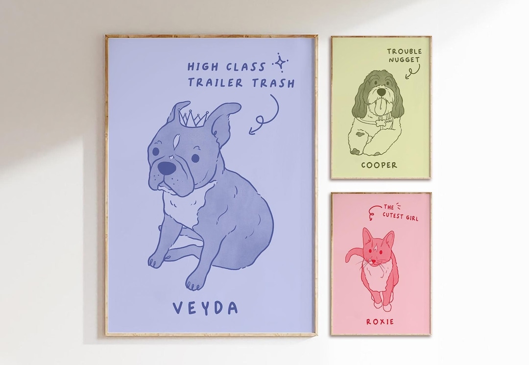 Custom Ugly Dog Portrait, Badly Drawn Pet Portrait, Ugly Pet Drawing ...