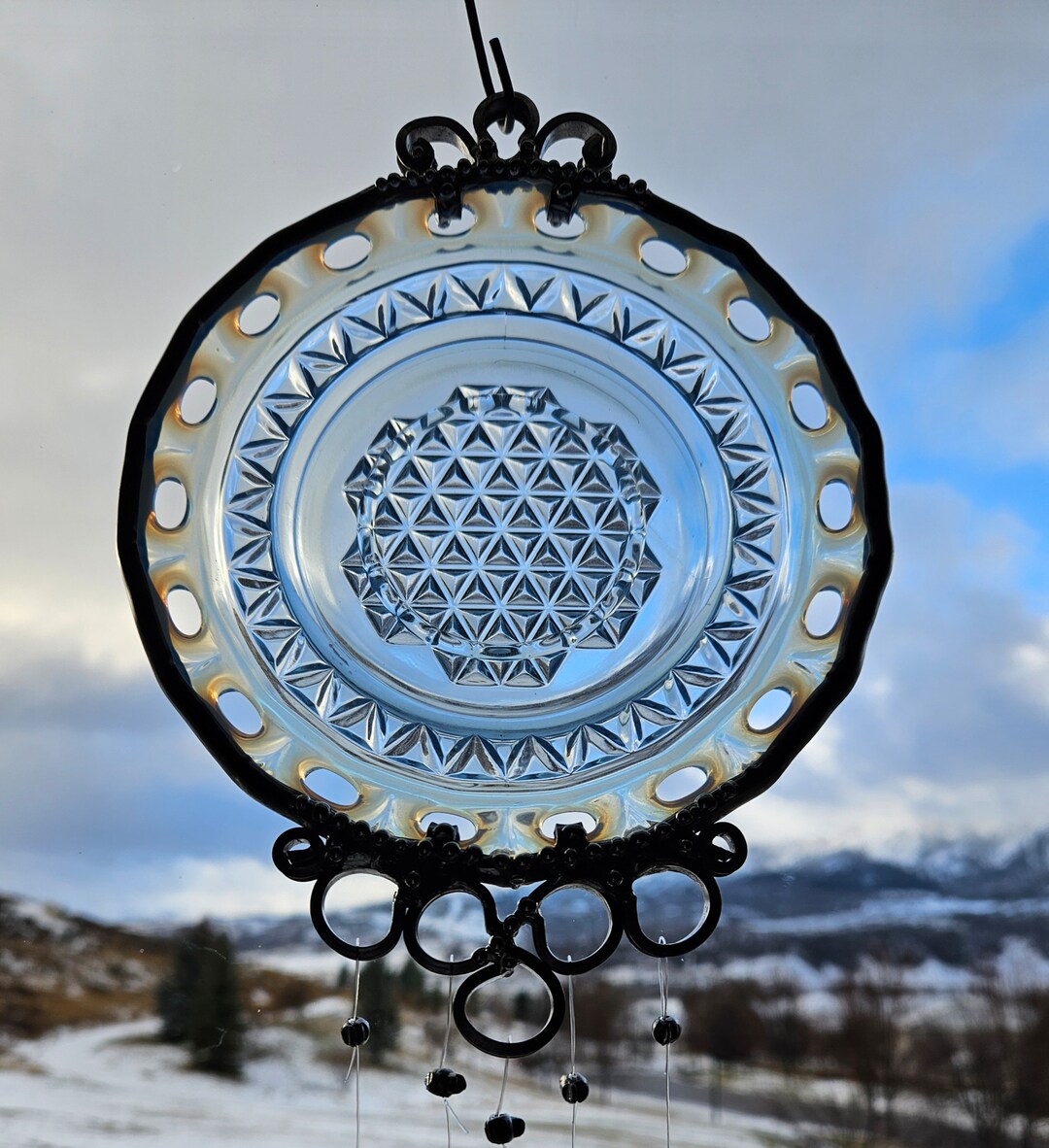 Laced Edge "katy Blue" Saucer Repurposed Wind Chime - Etsy