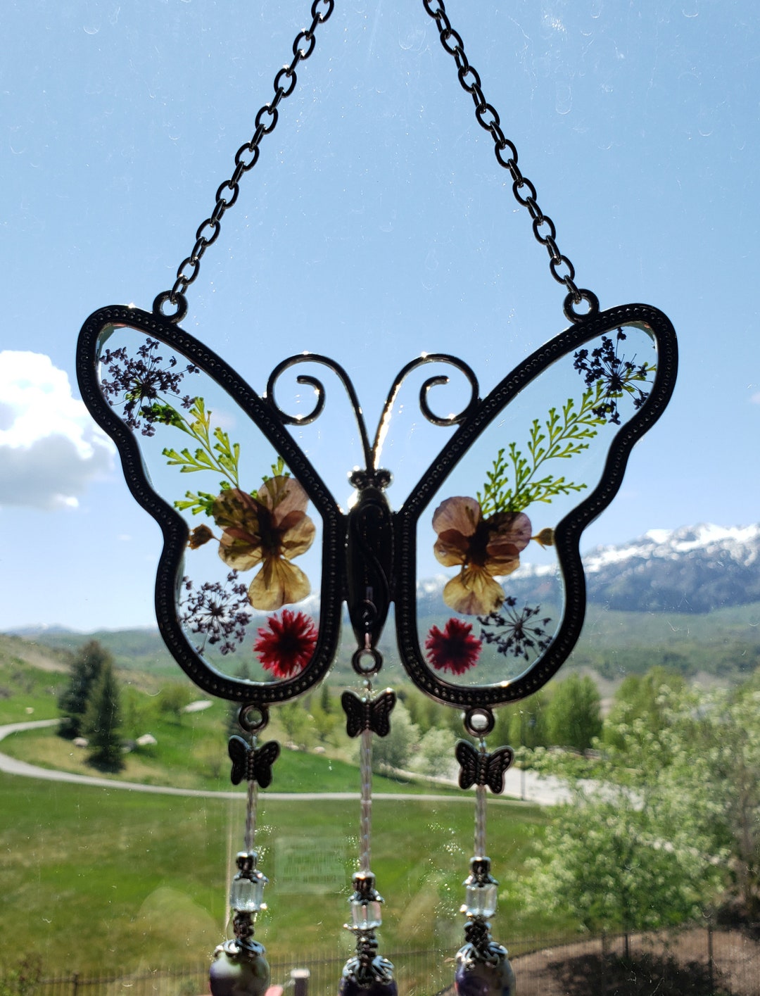 Pressed Flower Suncatcher/wind Chime - Etsy