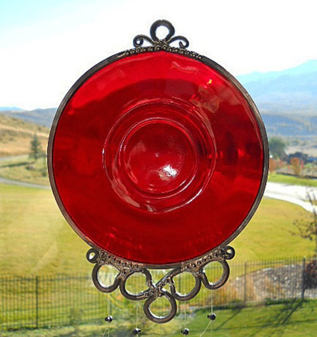 Ruby Red - Antique Saucer Upcycled Into a Windchime - Etsy