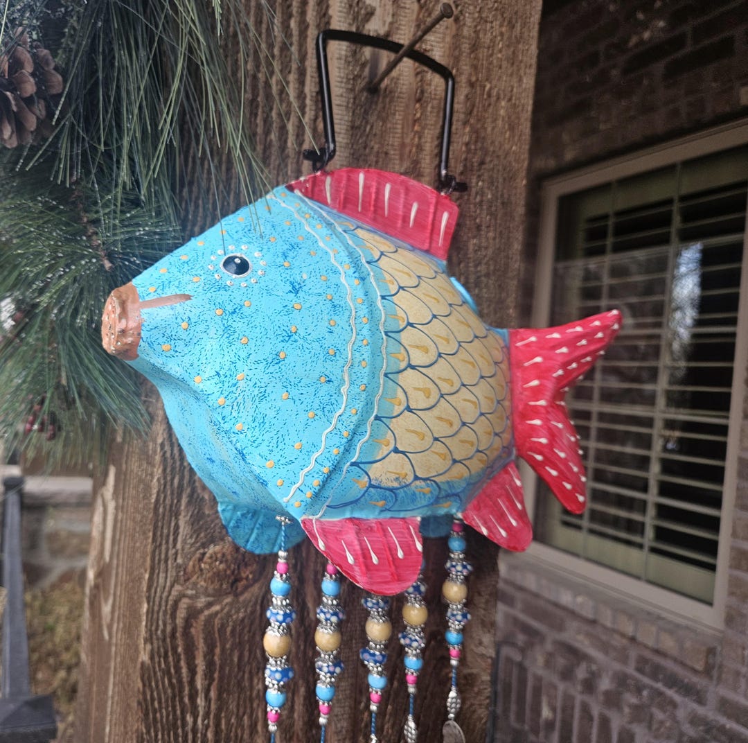 Calico, the Friendly Fish Watering Can Wind Chime - Etsy