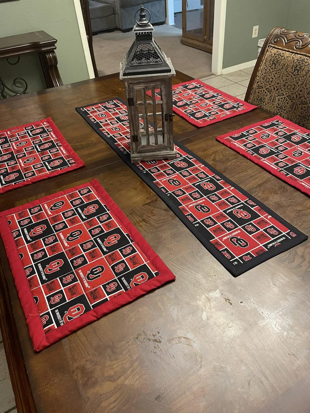 Oklahoma University Table Runner, Quilted, Sports, Football, Boys ...