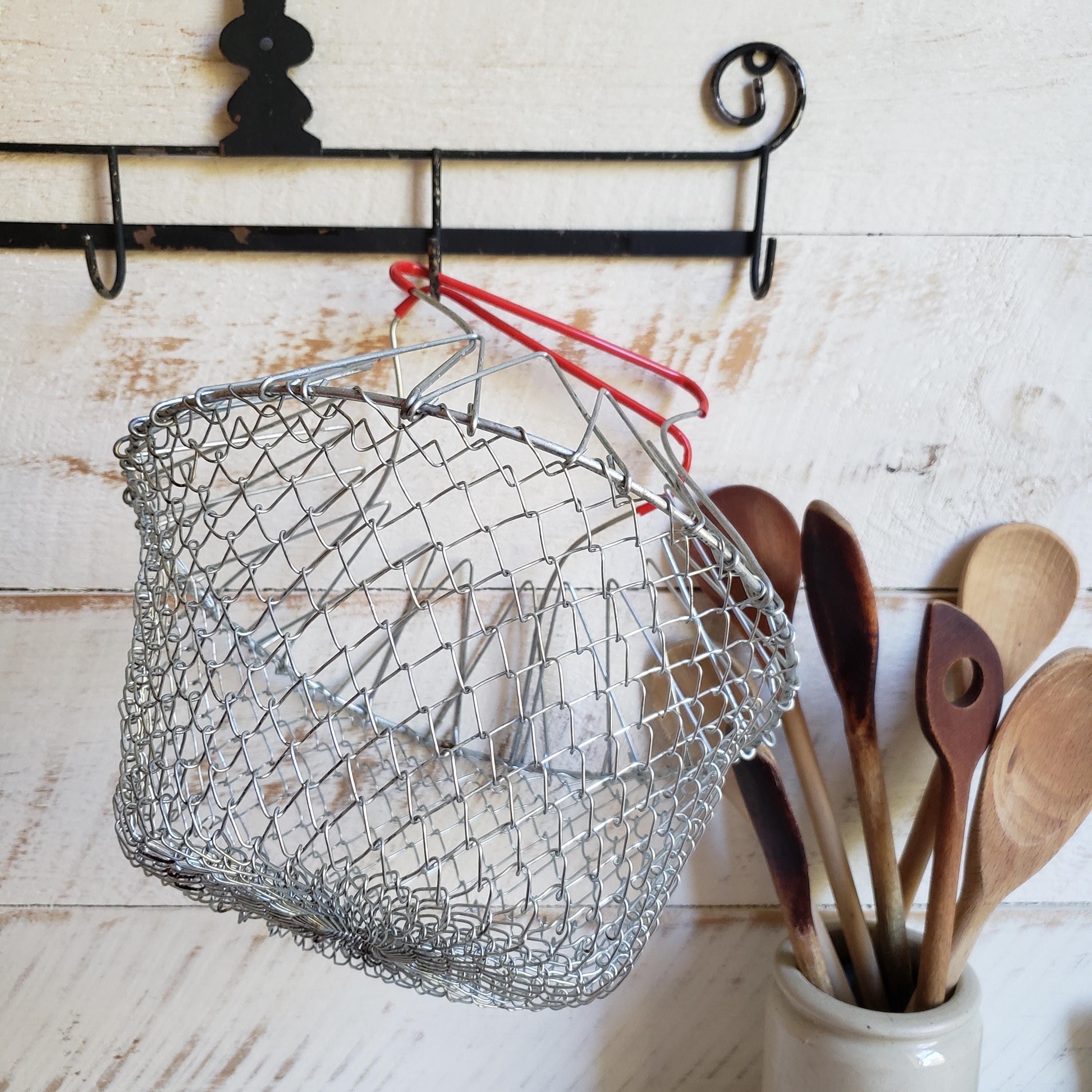 Collapsible Wire Mesh Basket , French Style Wire Rinsing Basket ...