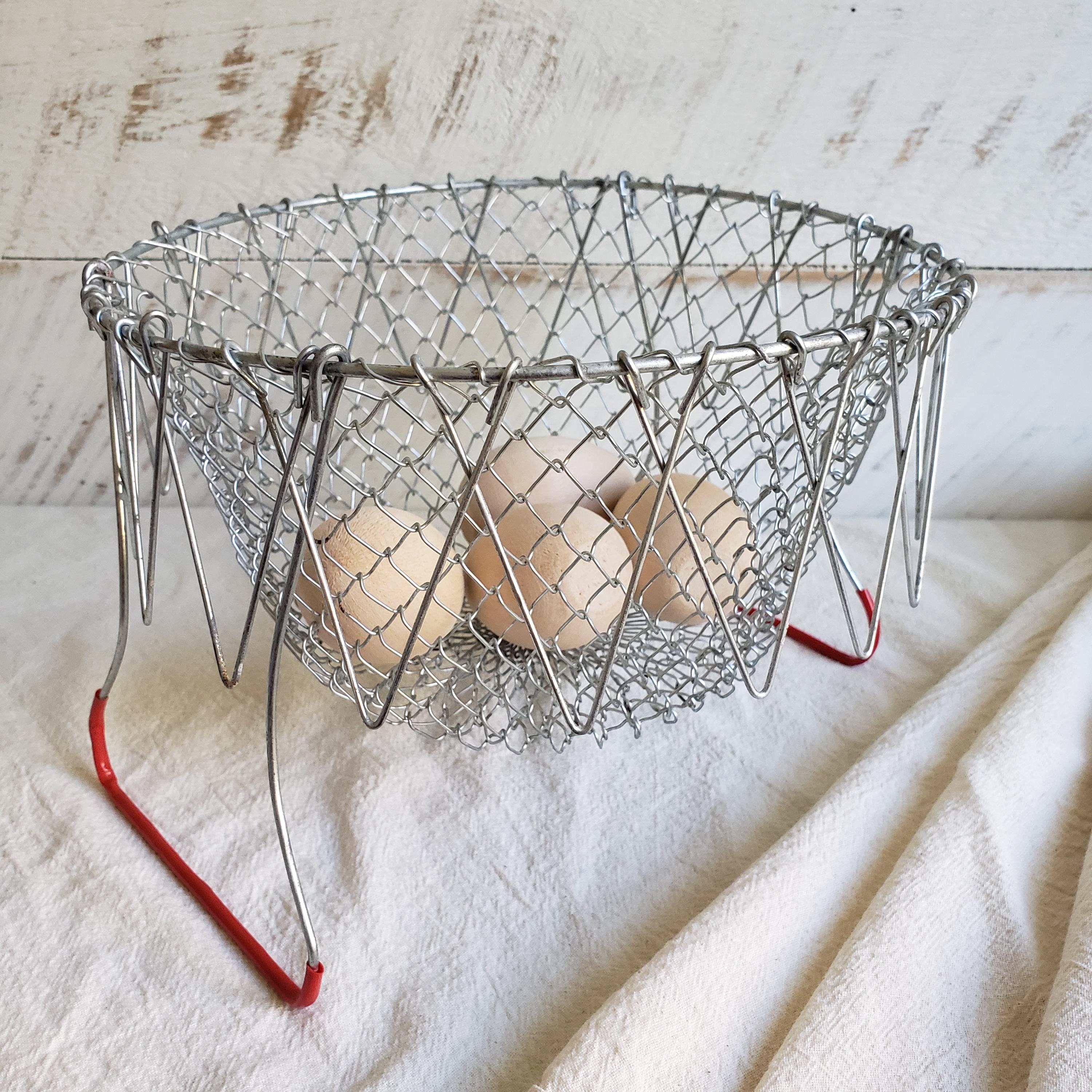 Collapsible Wire Mesh Basket , French Style Wire Rinsing Basket ...