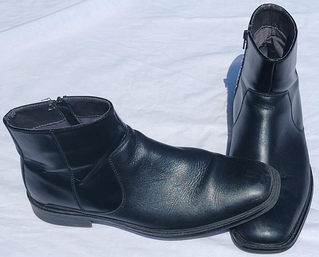 DOCKERS: Black Leather Boots / Size 9 - Pre-owned - Etsy