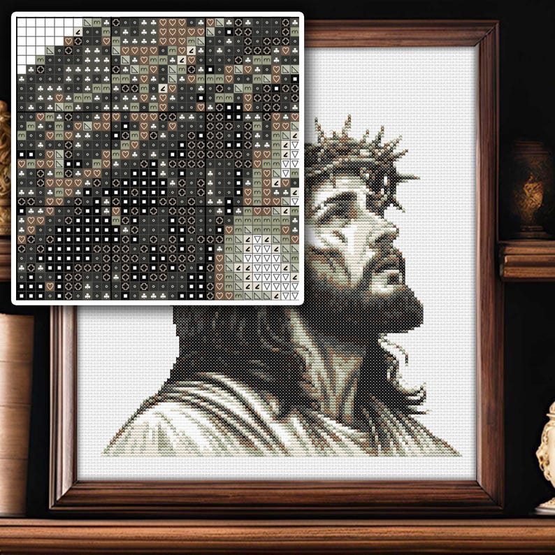 Jesus Christ Cross Stitch Pattern: Christian Embroidery Design (PDF ...