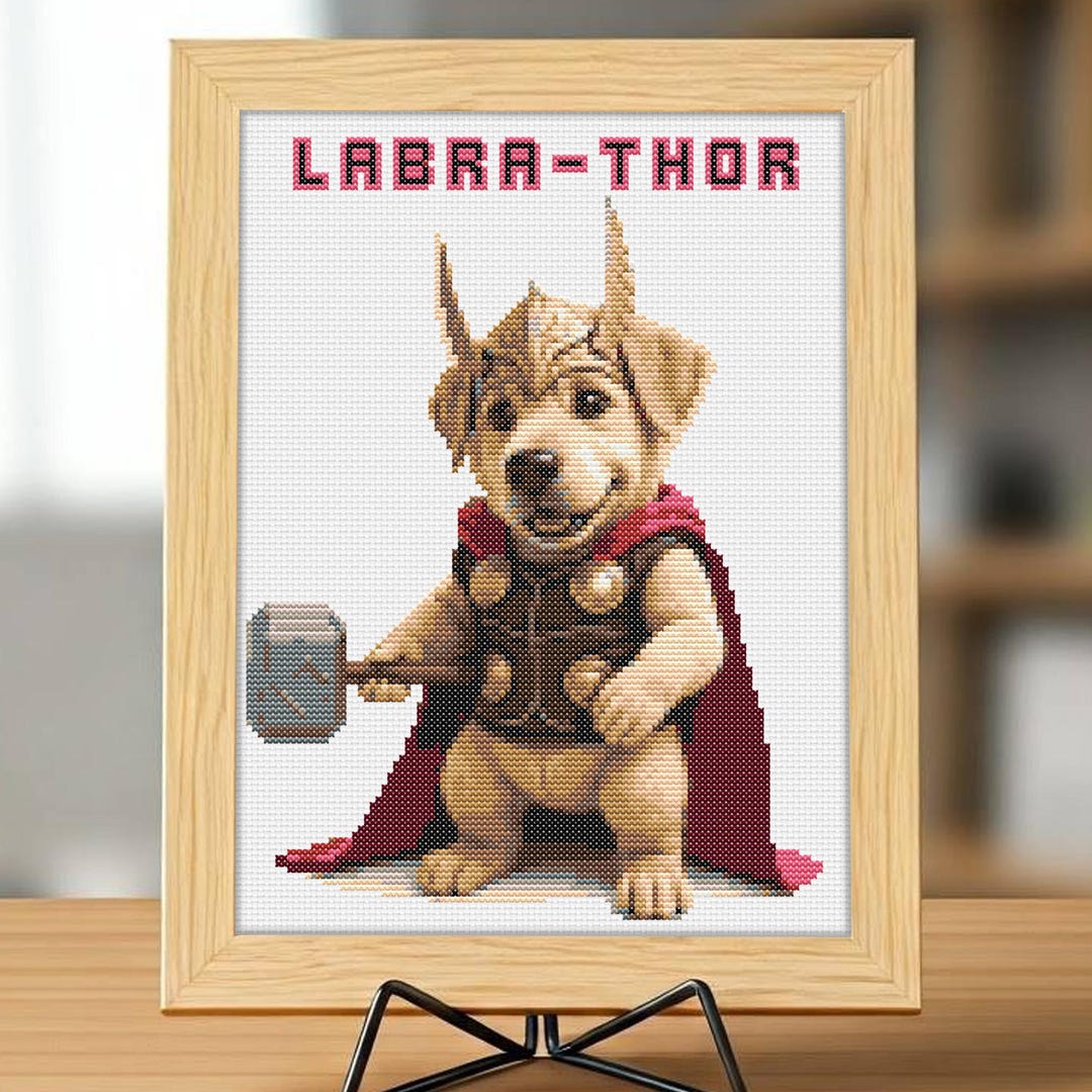 Funny Puppy 'labra-thor' Cross Stitch Pattern (digital Download) - Etsy