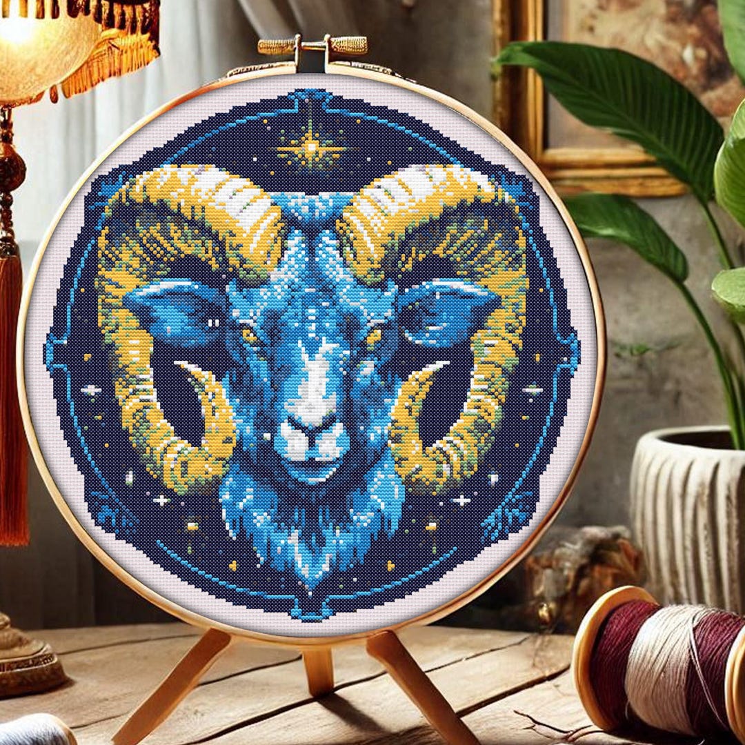 Zodiac Aries Cross Stitch Pattern, Aries Instant Download PDF, Digital ...