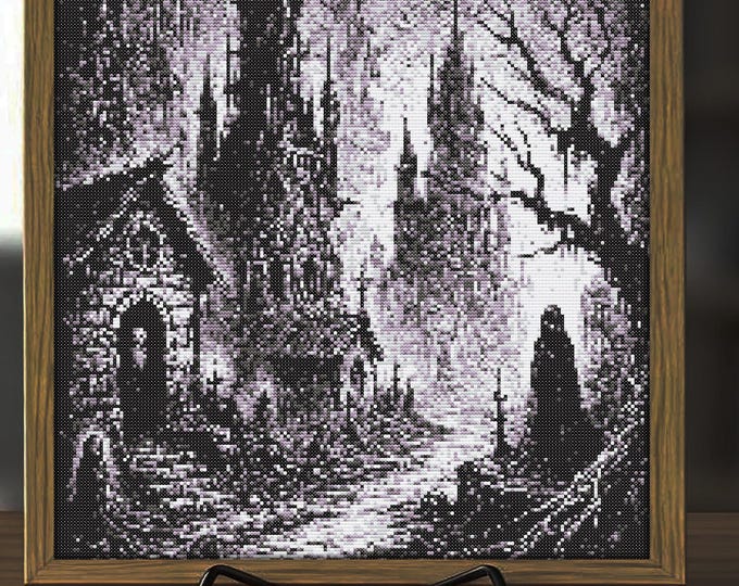 Gothic Forest Graveyard Landscape 11 Halloween PDF Instant Digital ...