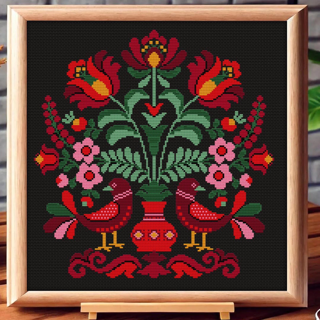 Slavic Folk Birds Cross Stitch Pattern: Floral Embroidery (digital PDF ...