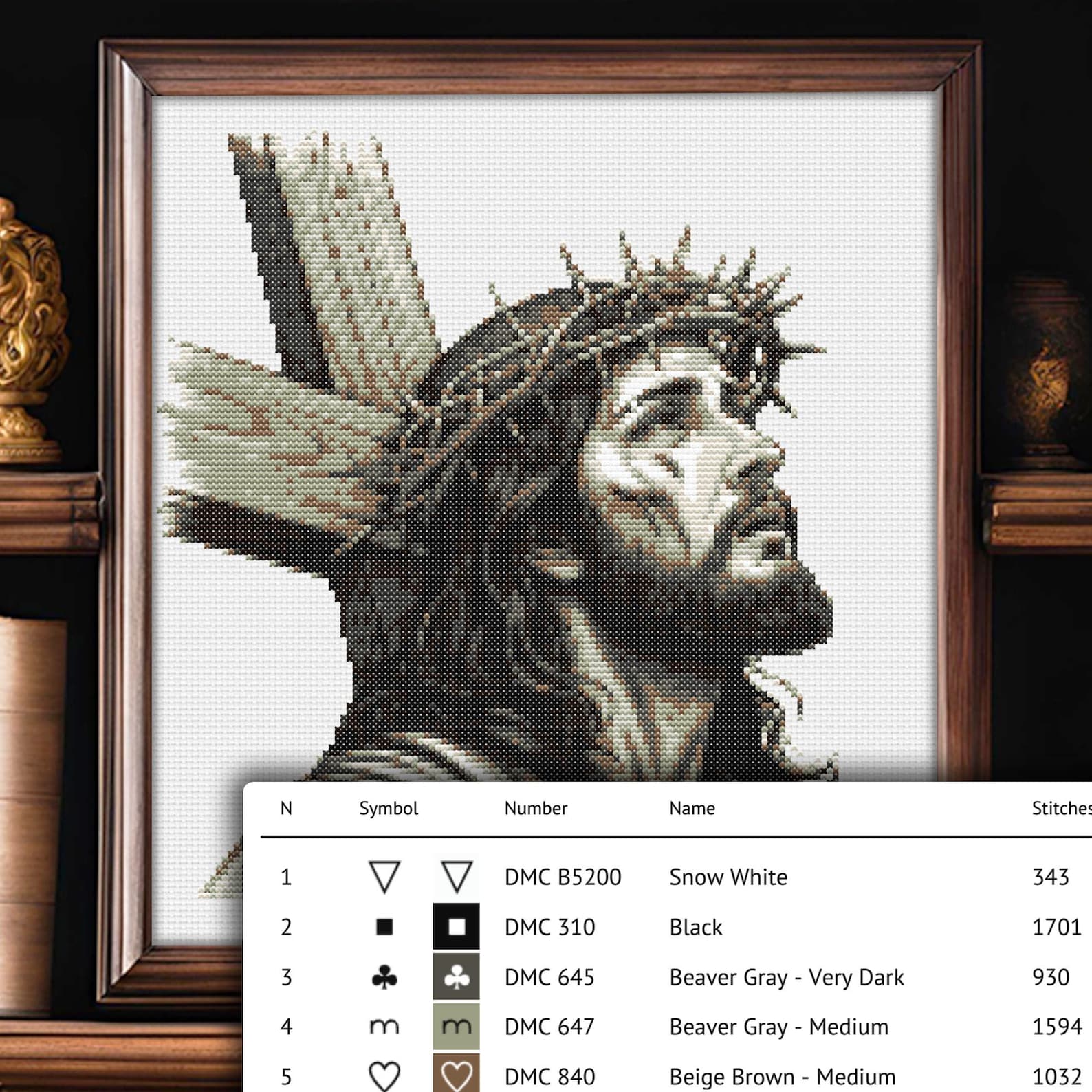 Jesus Christ Cross Stitch Pattern: Christian Embroidery Design (PDF ...