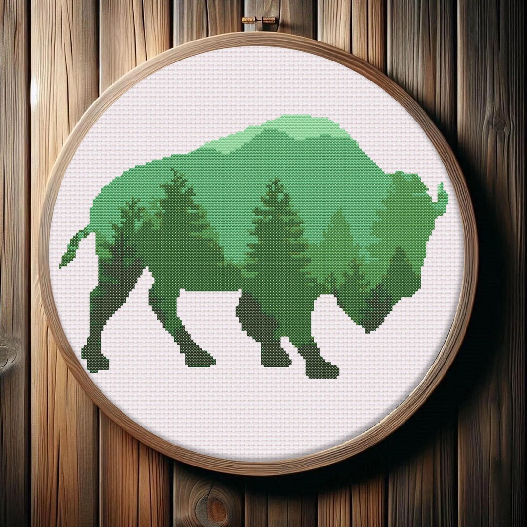 Bison Cross Stitch Pattern, Instant Download PDF, Digital PDF Hand ...